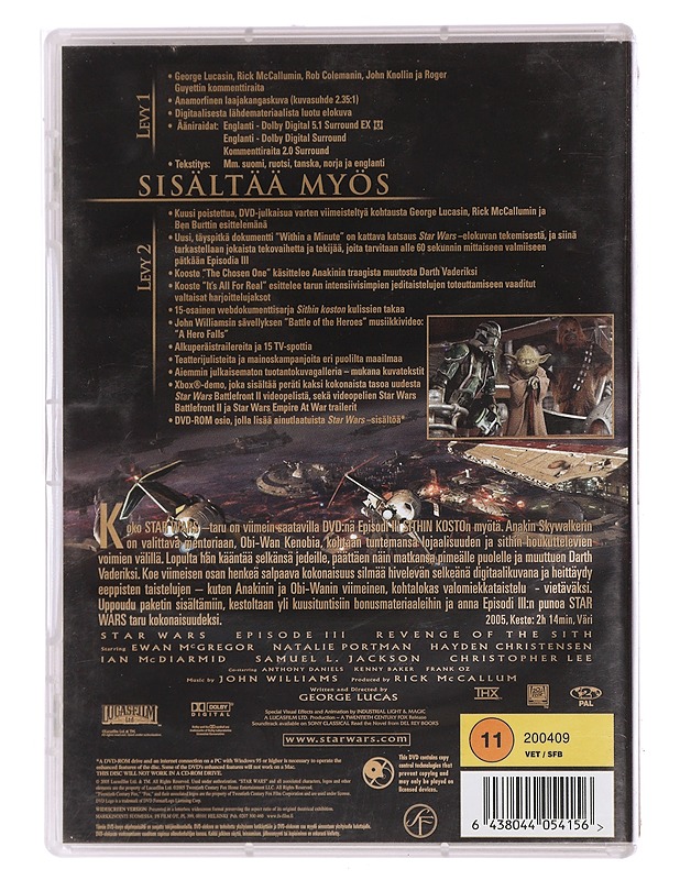 Star Wars Episode 3: Sithin Kosto -DVD - Pääkaupunkiseudun ...